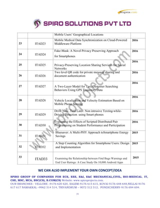 IEEE SOFTWARE PROJECT TITLES 2016-2017 | PDF