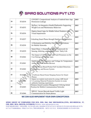 IEEE SOFTWARE PROJECT TITLES 2016-2017 | PDF