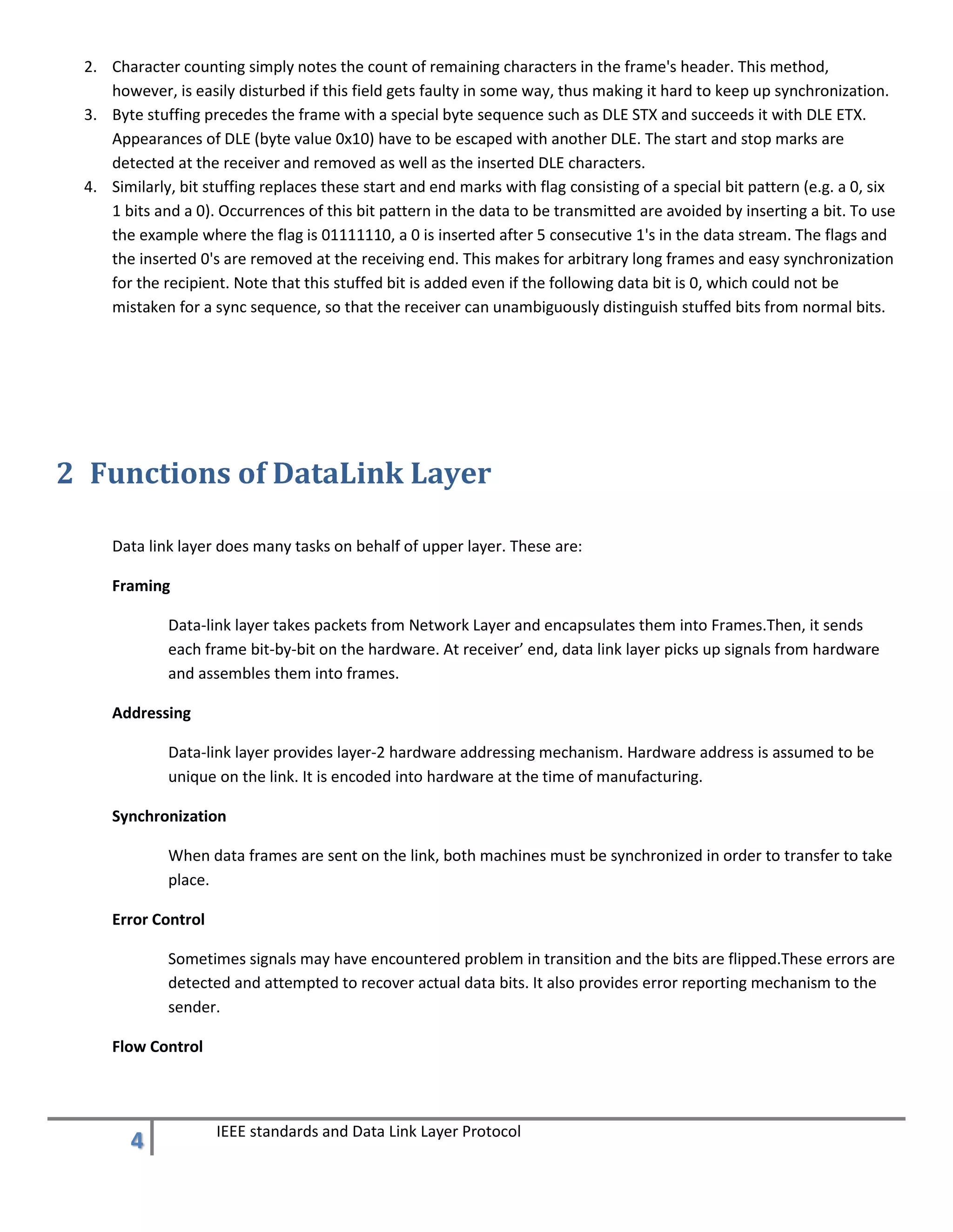 IEEE standards and Data Link Layer Protocol | PDF