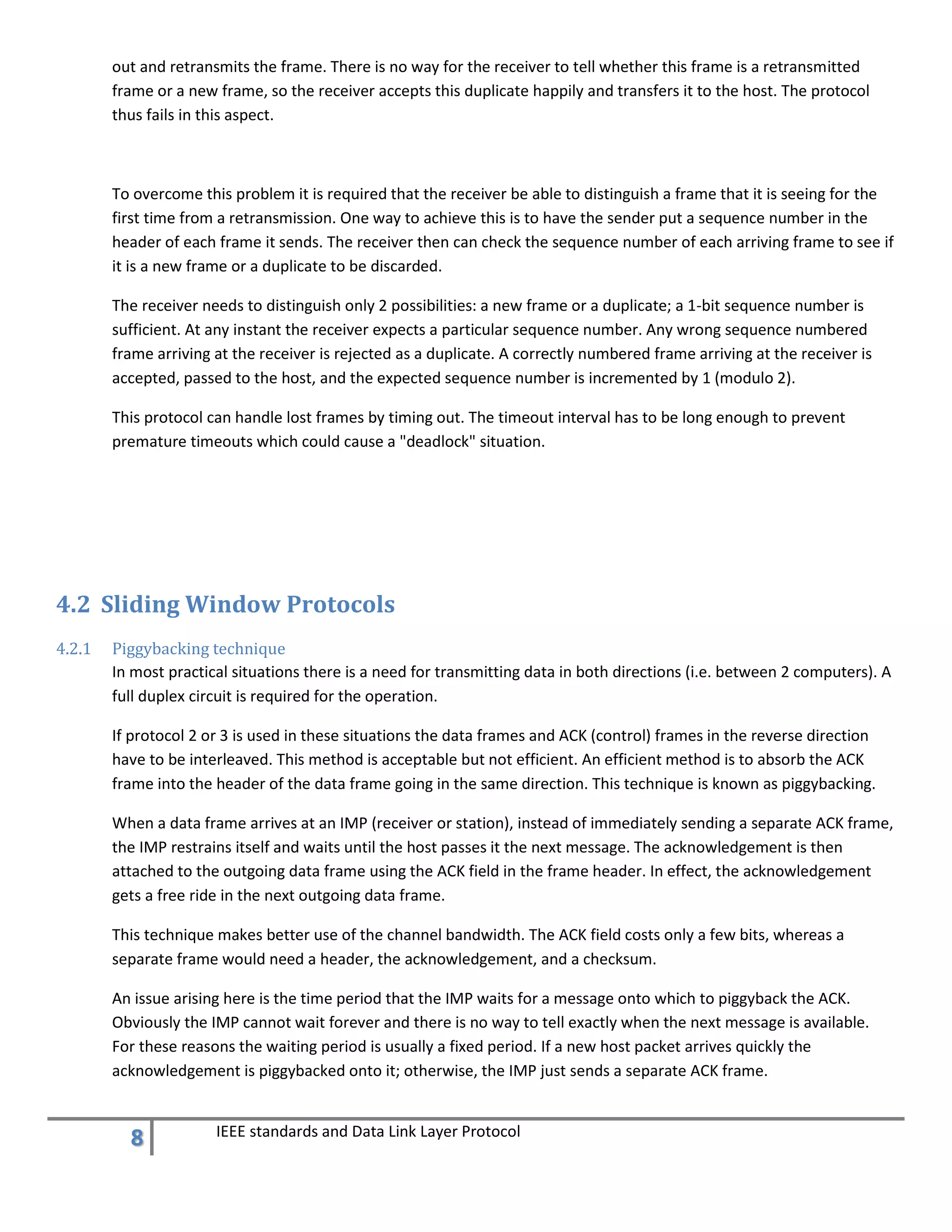 IEEE standards and Data Link Layer Protocol | PDF