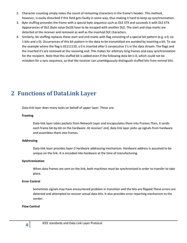 IEEE standards and Data Link Layer Protocol | PDF