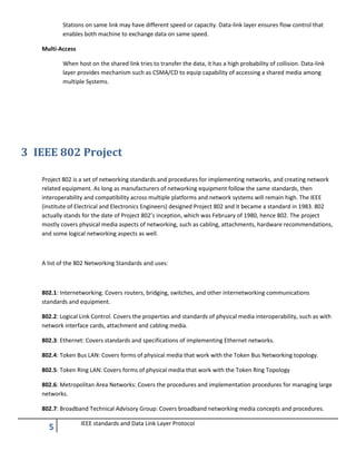 IEEE standards and Data Link Layer Protocol | PDF