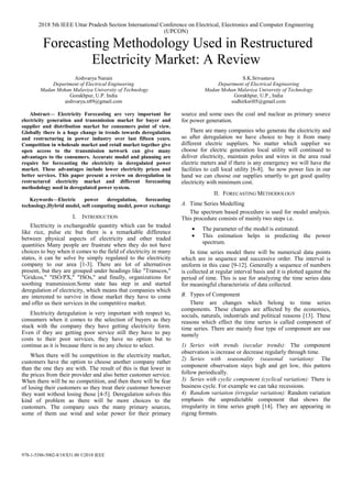 Forecasting Methodology Used in Restructured Electricity Market: A ...