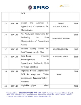 IEEE VLSI PROJECT TITLE 2015-16 | PDF | Computing | Technology & Computing