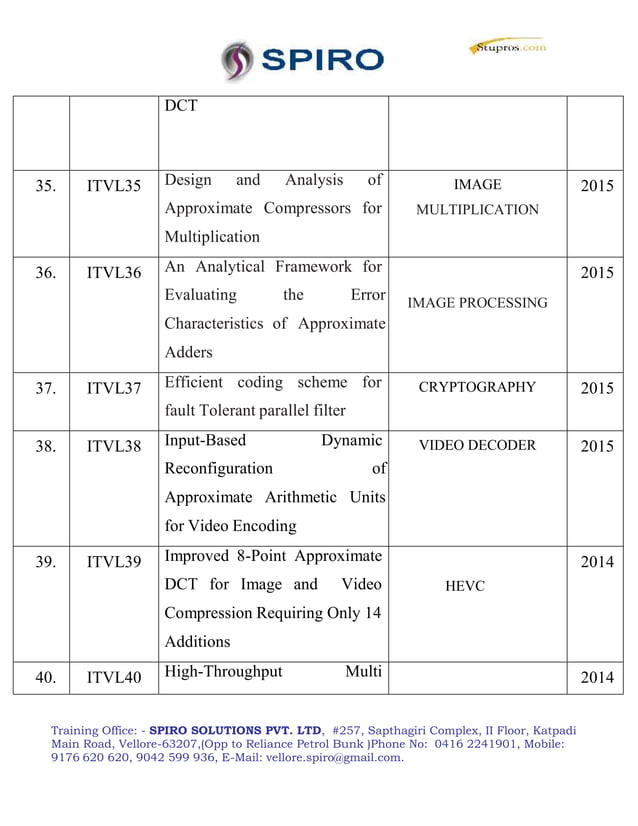 Ieee Vlsi Project Title 2015 16 Pdf Computing Technology And Computing