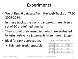 An Iterative Distance-Based Model for Unsupervised Weighted Rank Aggregation | PPT