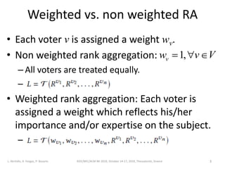 An Iterative Distance-Based Model for Unsupervised Weighted Rank ...