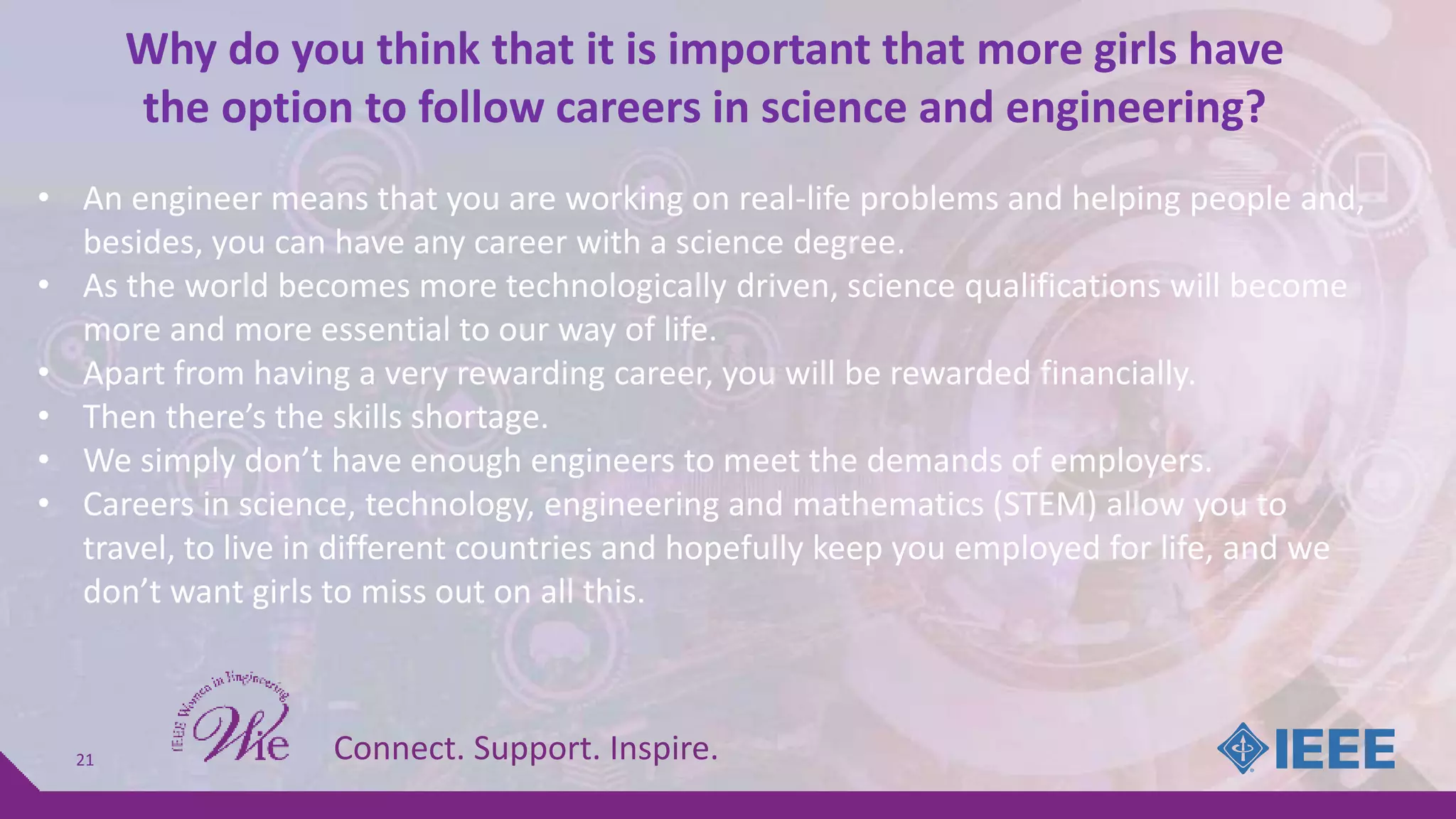 Why Women are important in Engineering? / Women In STEM/ INWED2020 | PPTX