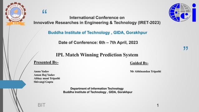 IPL Match Prediction System Using Machine Learning.pptx | Cricket | Sports