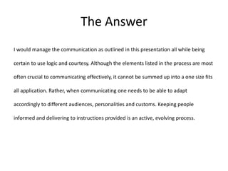 IE Application - Express Yourself - Communication Plan | PPT