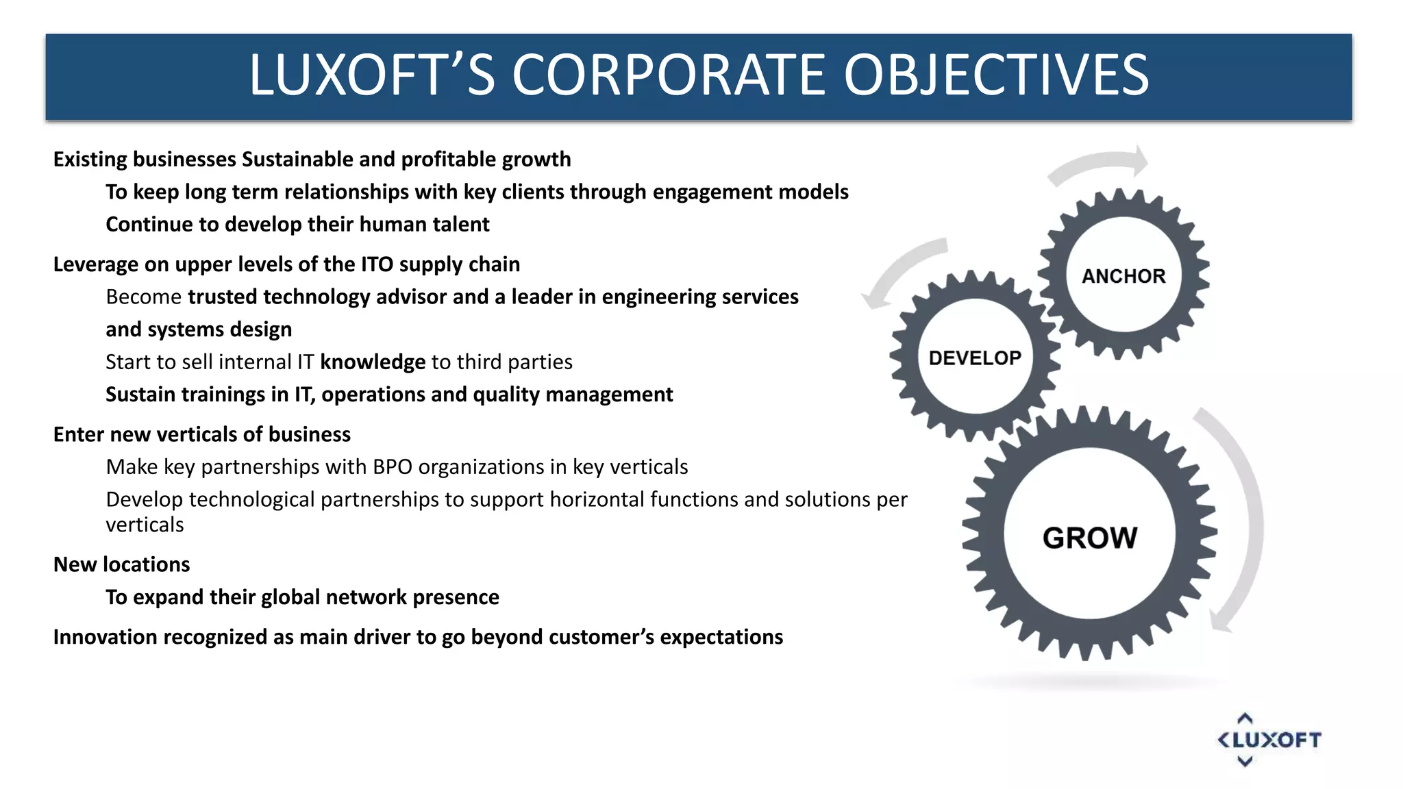 Operational management in IT Luxoft vs Tata Consulting services | PPT