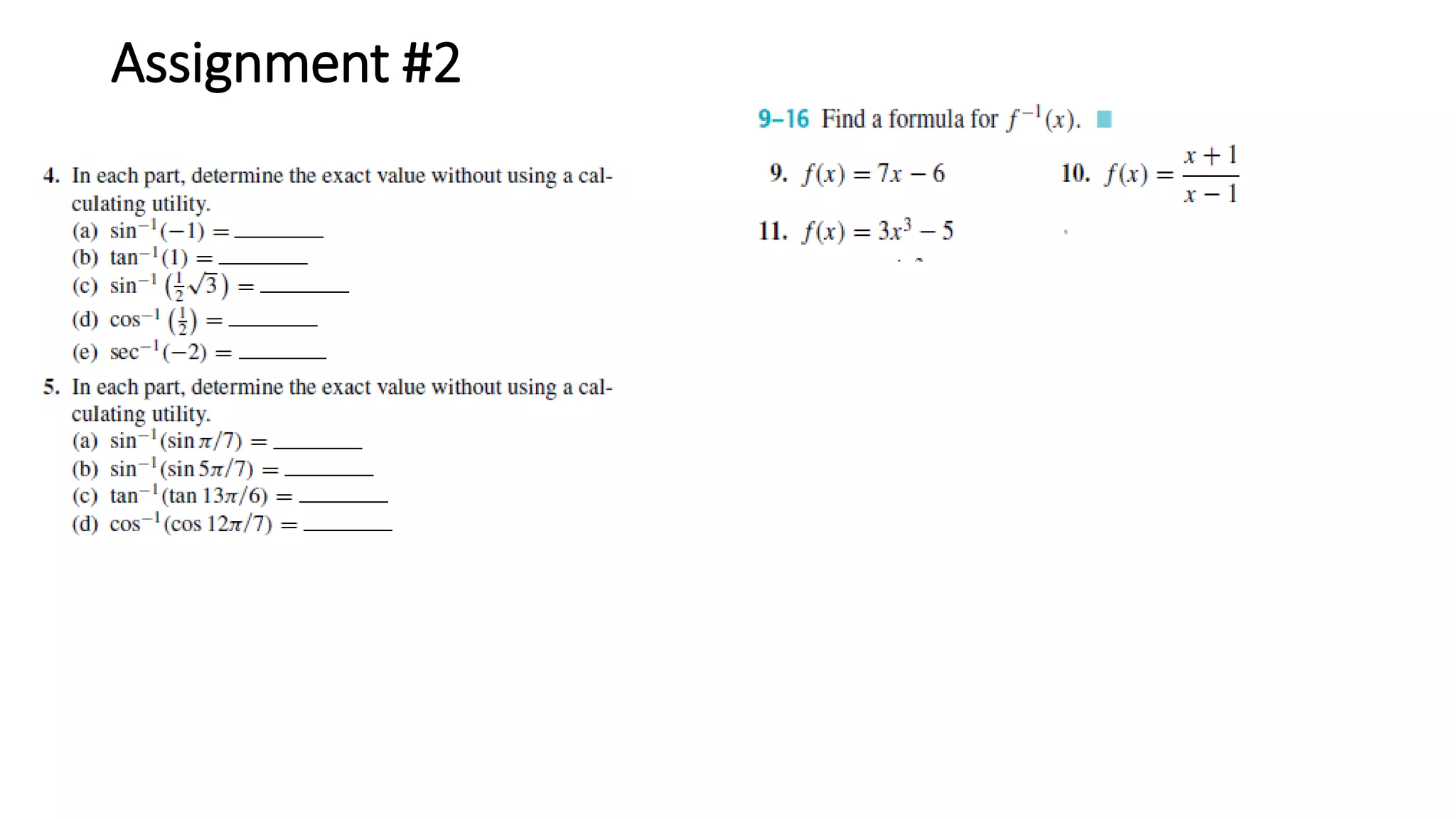 Calculus 0.2 -inverse__functions | PPT