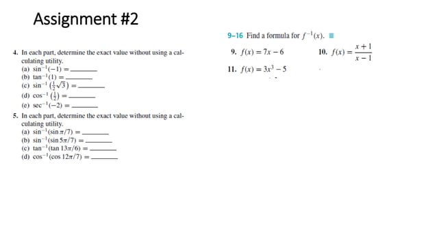 Calculus 0.2 -inverse__functions | PPT