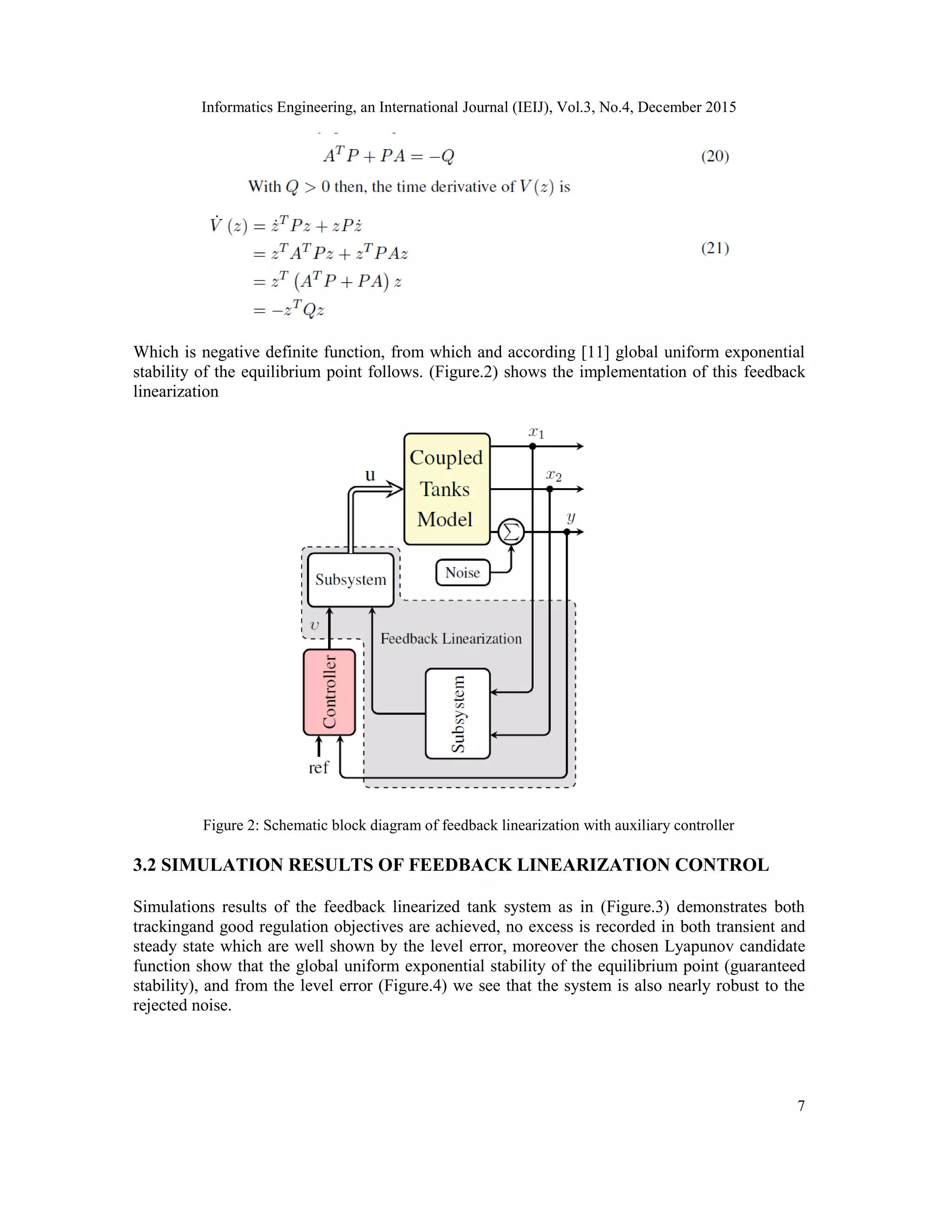 FEEDBACK LINEARIZATION AND BACKSTEPPING CONTROLLERS FOR COUPLED TANKS | PDF