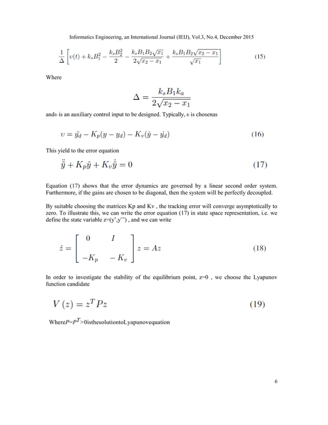 Feedback Linearization And Backstepping Controllers For Coupled Tanks Pdf 