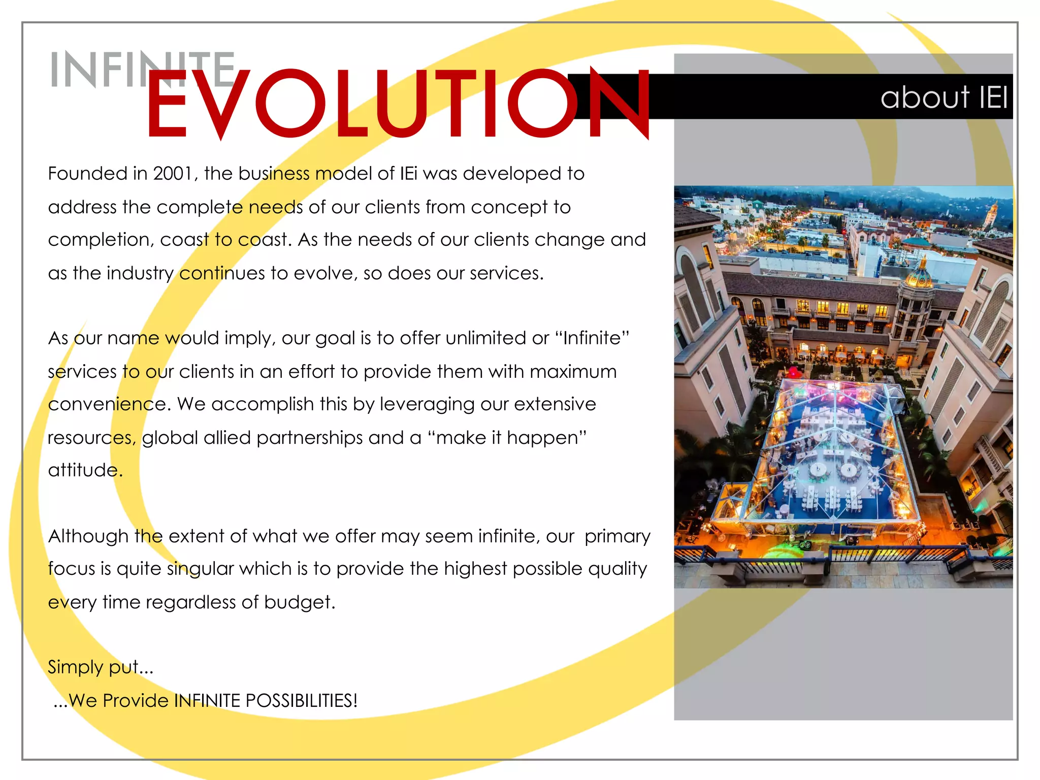 Infinity Events Inc Digital Brochure | PPT