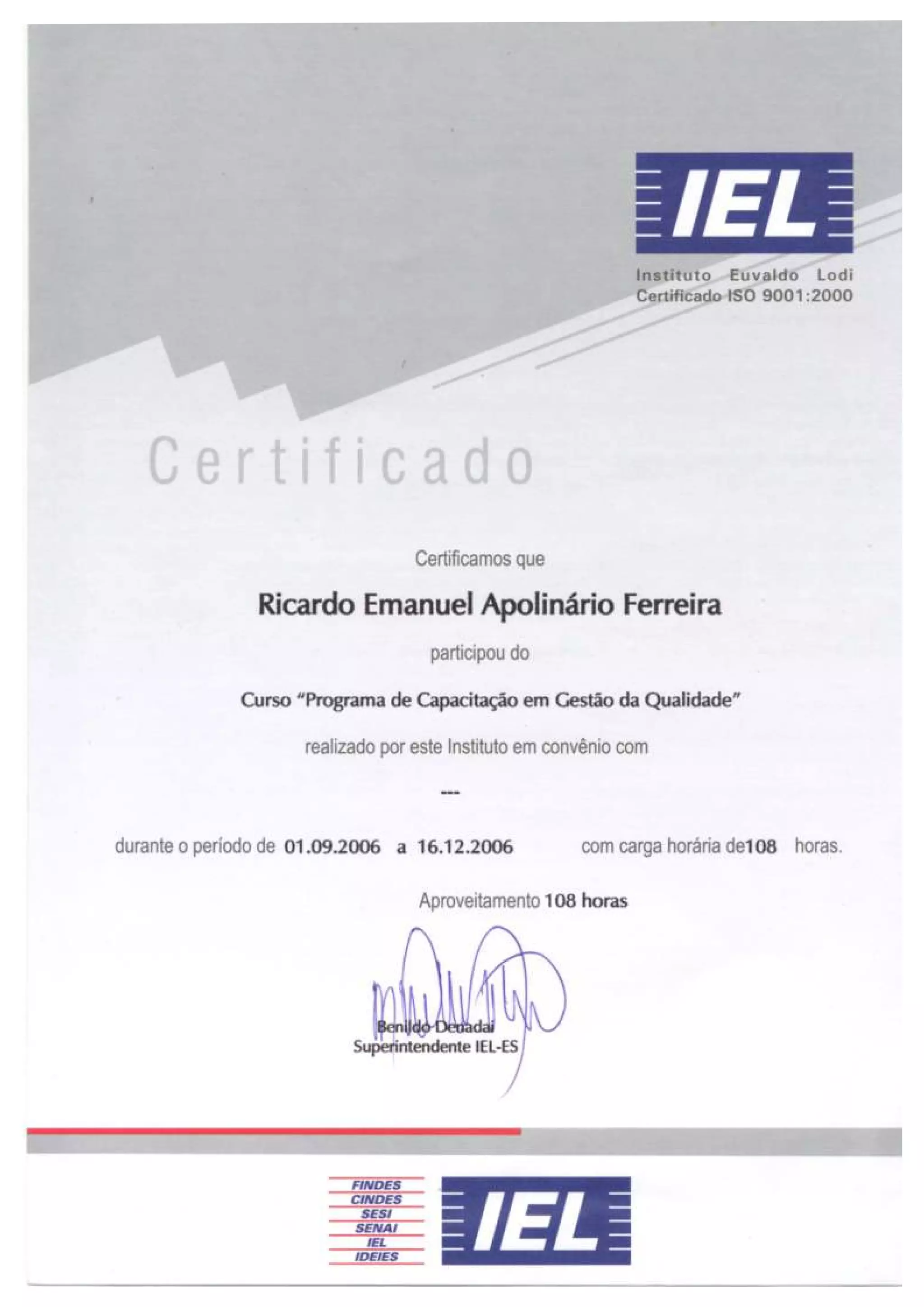 Qualification in Quality Management certificate | PDF