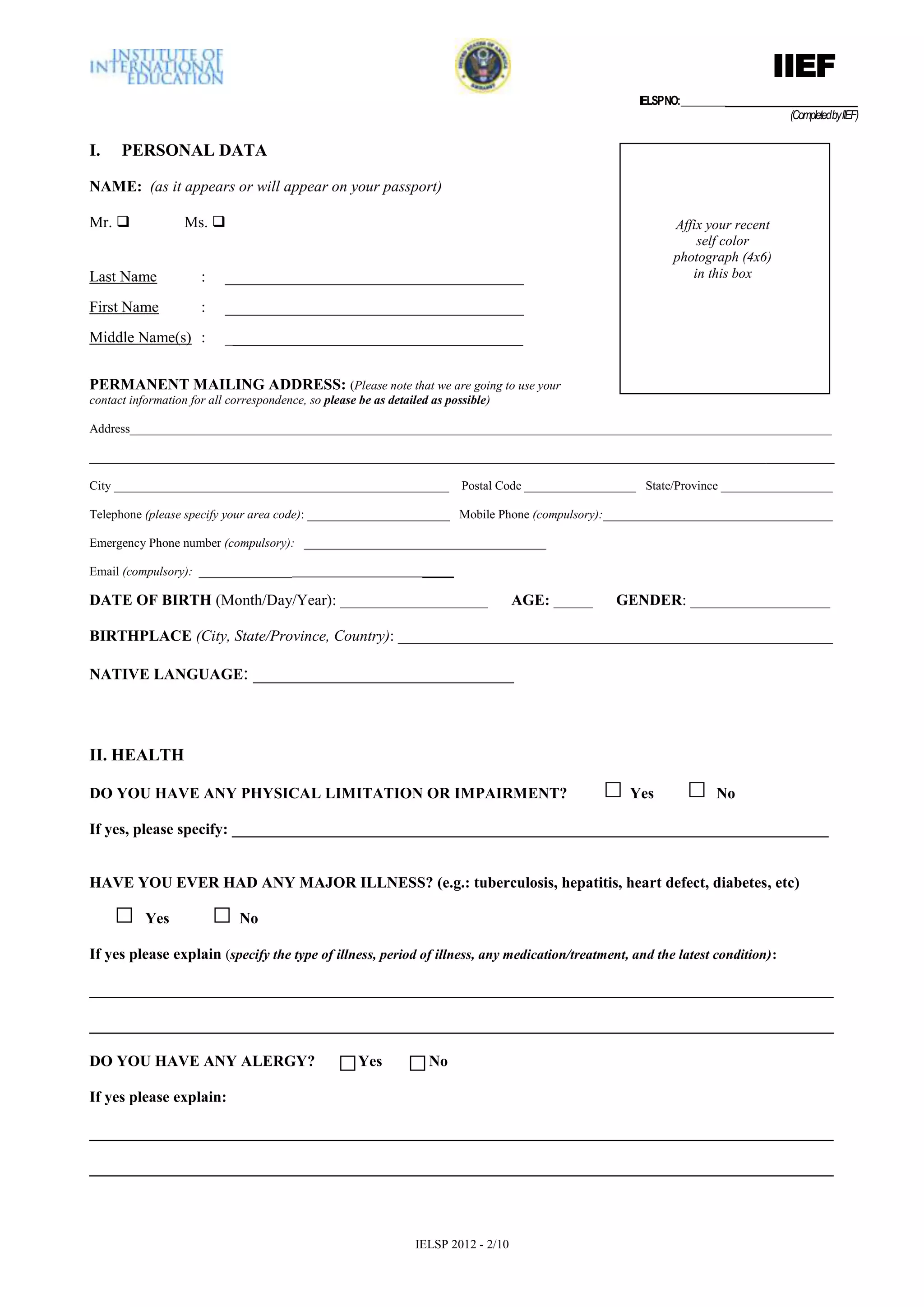 Ielsp application-form-cohort 10 | DOCX