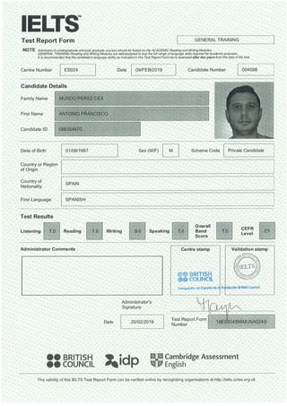 IELTS Certificate | PDF