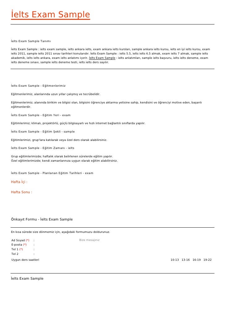 Ielts Exam sample Ielts Exam sample