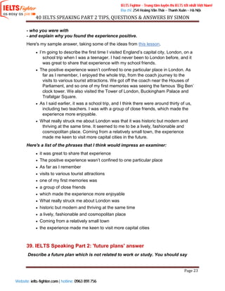 {Ielts fighter} - ielts speaking part 2 by simon | PDF