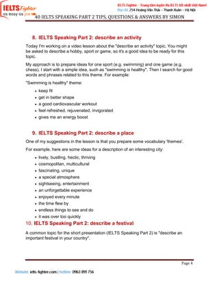{Ielts fighter} - ielts speaking part 2 by simon | PDF