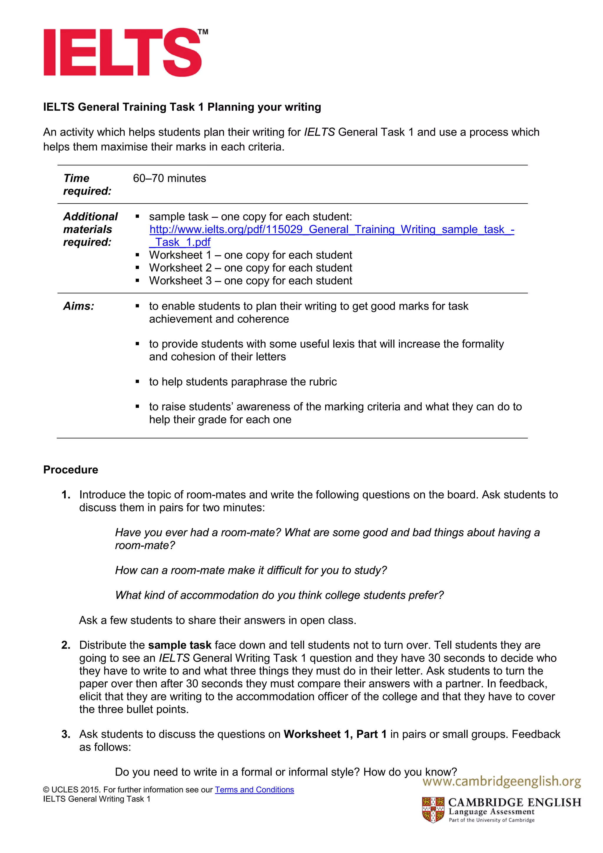 Ielts general-training-writing-task-1-planning- | PDF