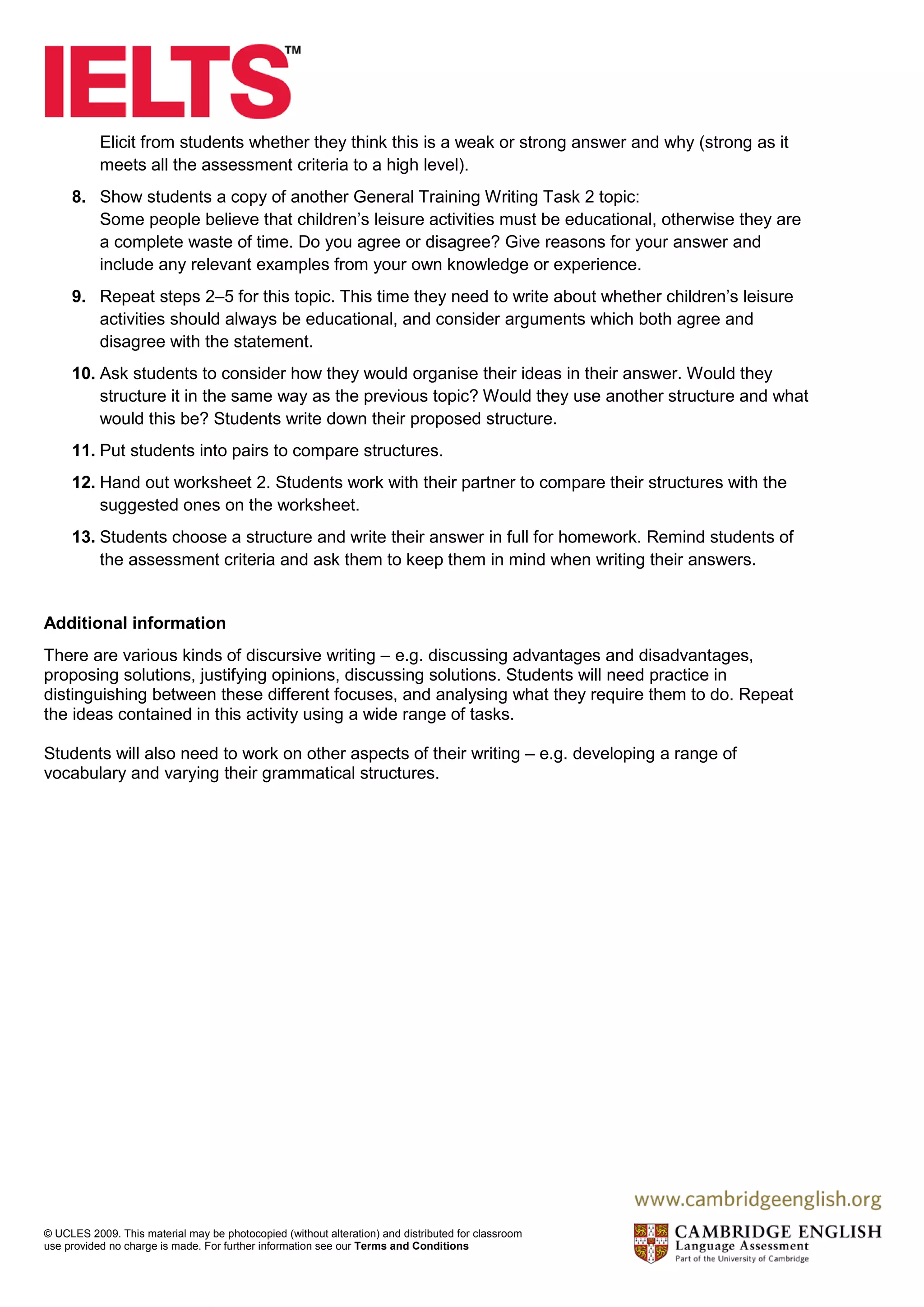 Ielts general-training-writing-task-2 | PDF | Homework and Study ...