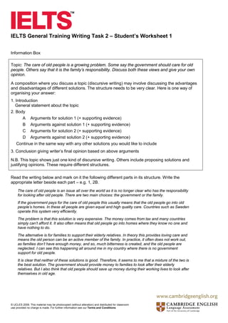 Ielts general-training-writing-task-2 | PDF | Homework and Study ...