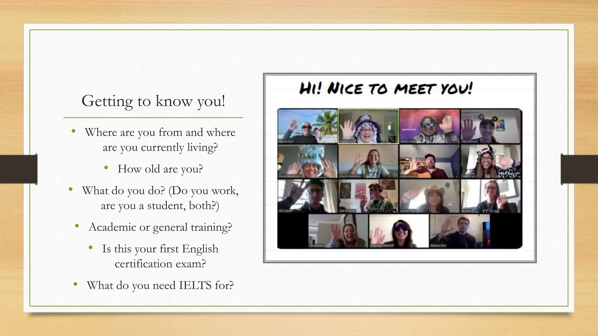 IELTS - intro course for testing language | PPT