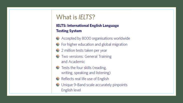 IELTS - intro course for testing language | PPT