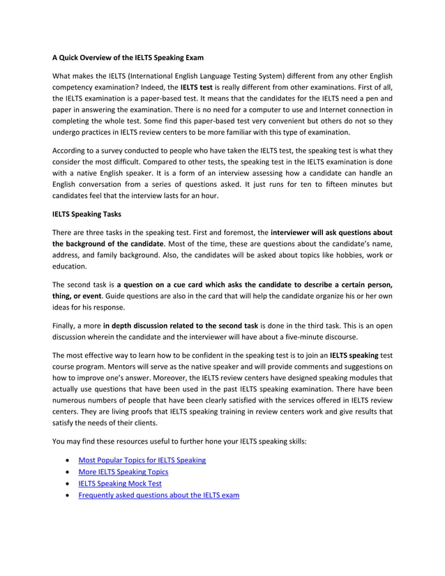 Ielts speaking-ielts review | PDF