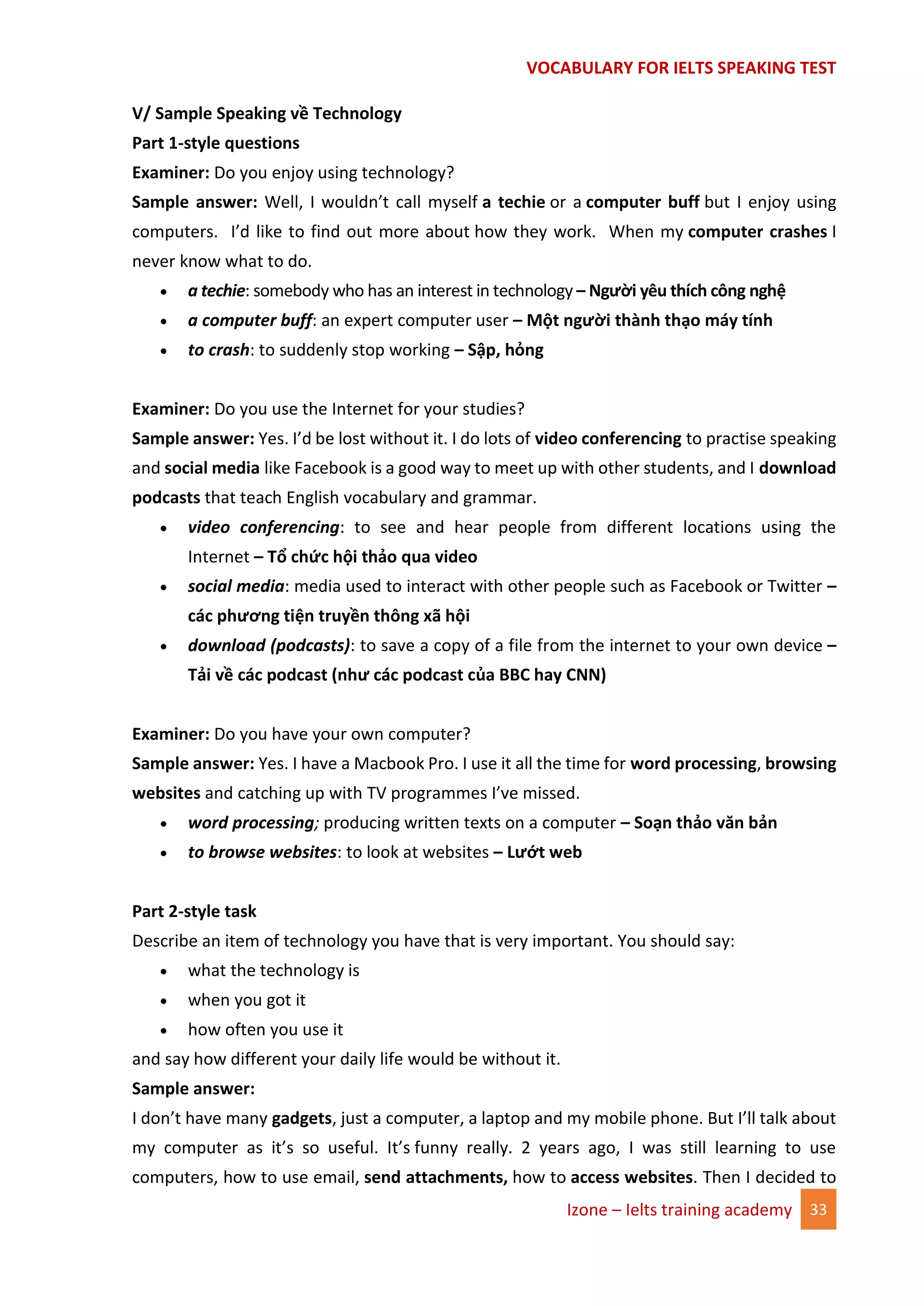 Ielts speaking-vocab | PDF