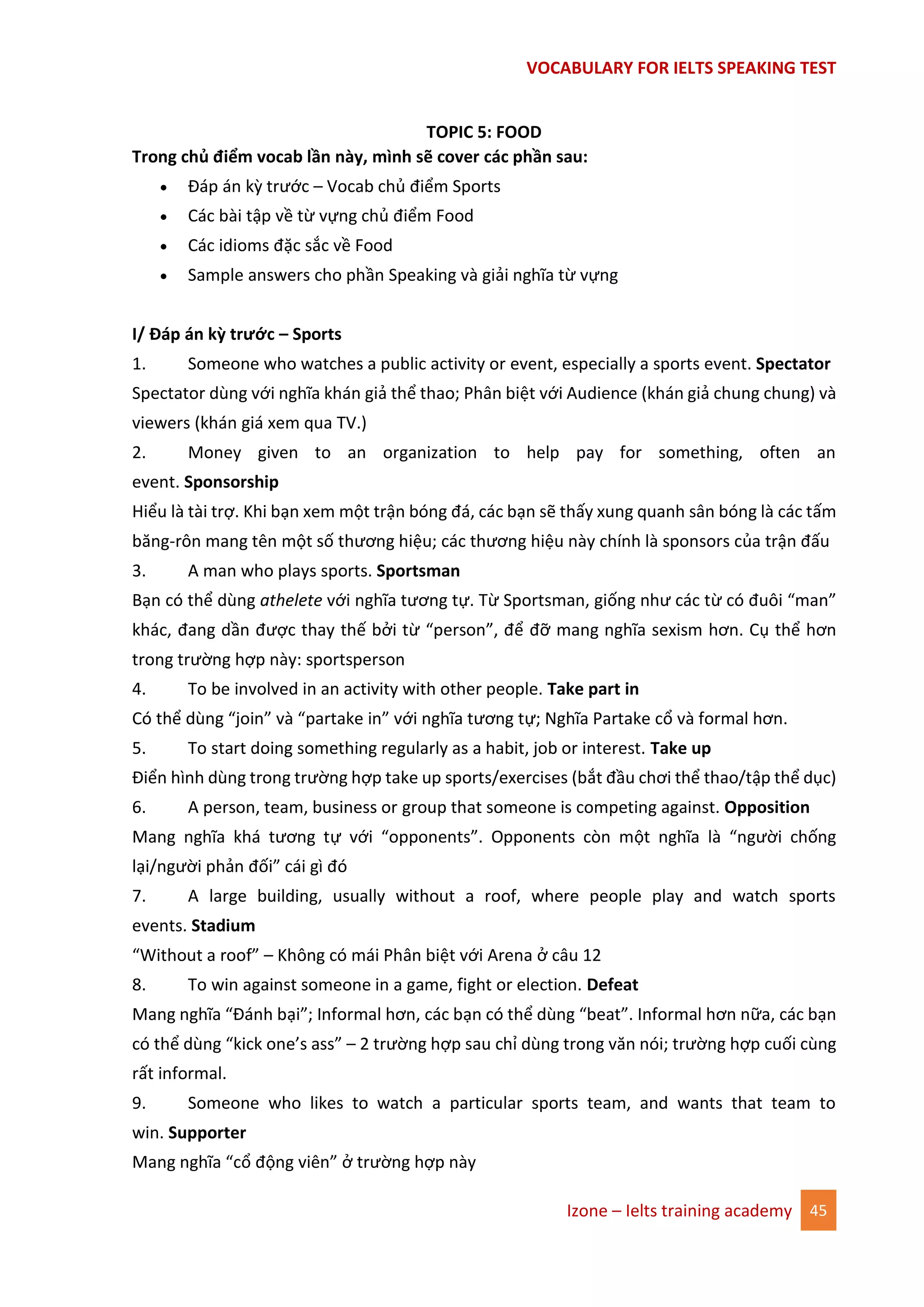 Ielts speaking-vocab | PDF