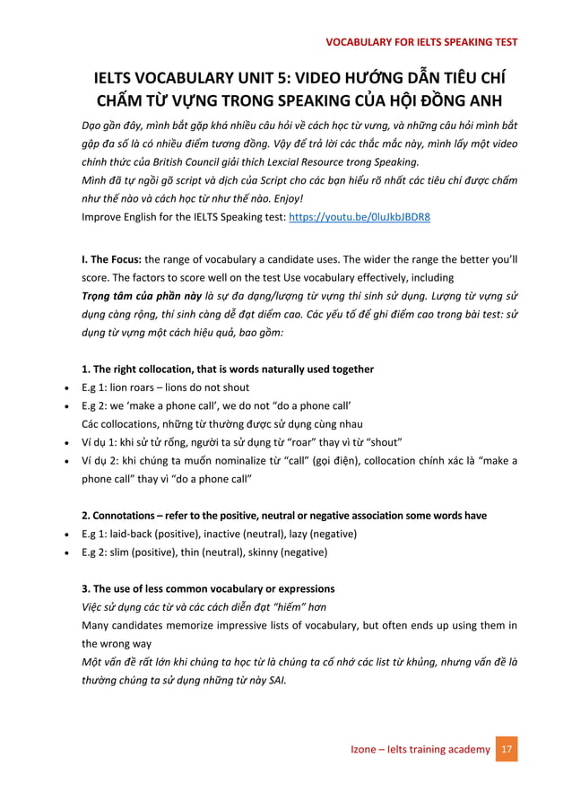 Ielts speaking-vocab | PDF