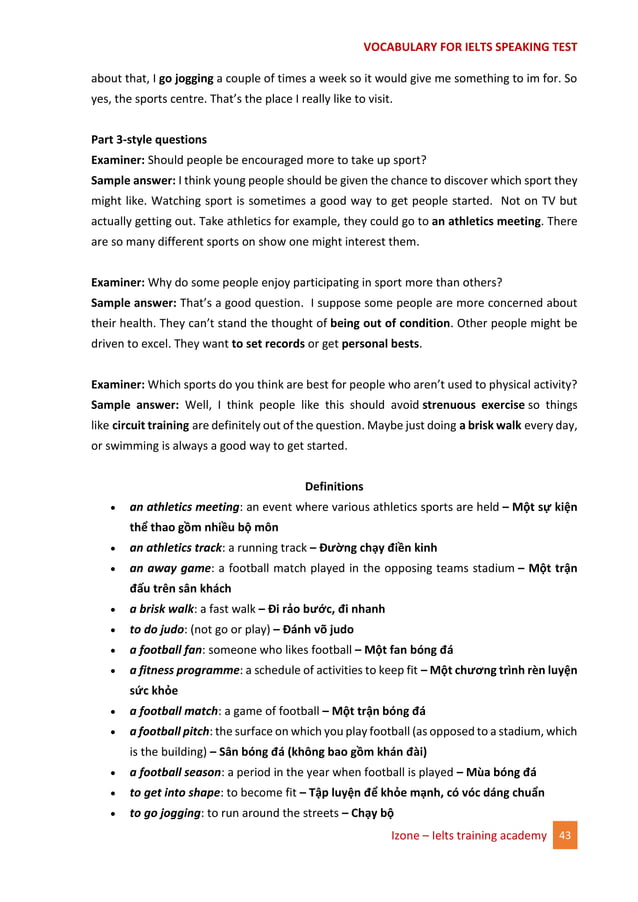 Ielts speaking-vocab | PDF