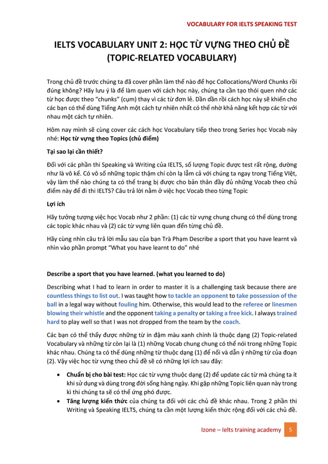 Ielts speaking-vocab | PDF