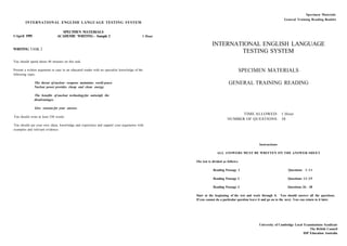 Ielts specimen-materials | PDF