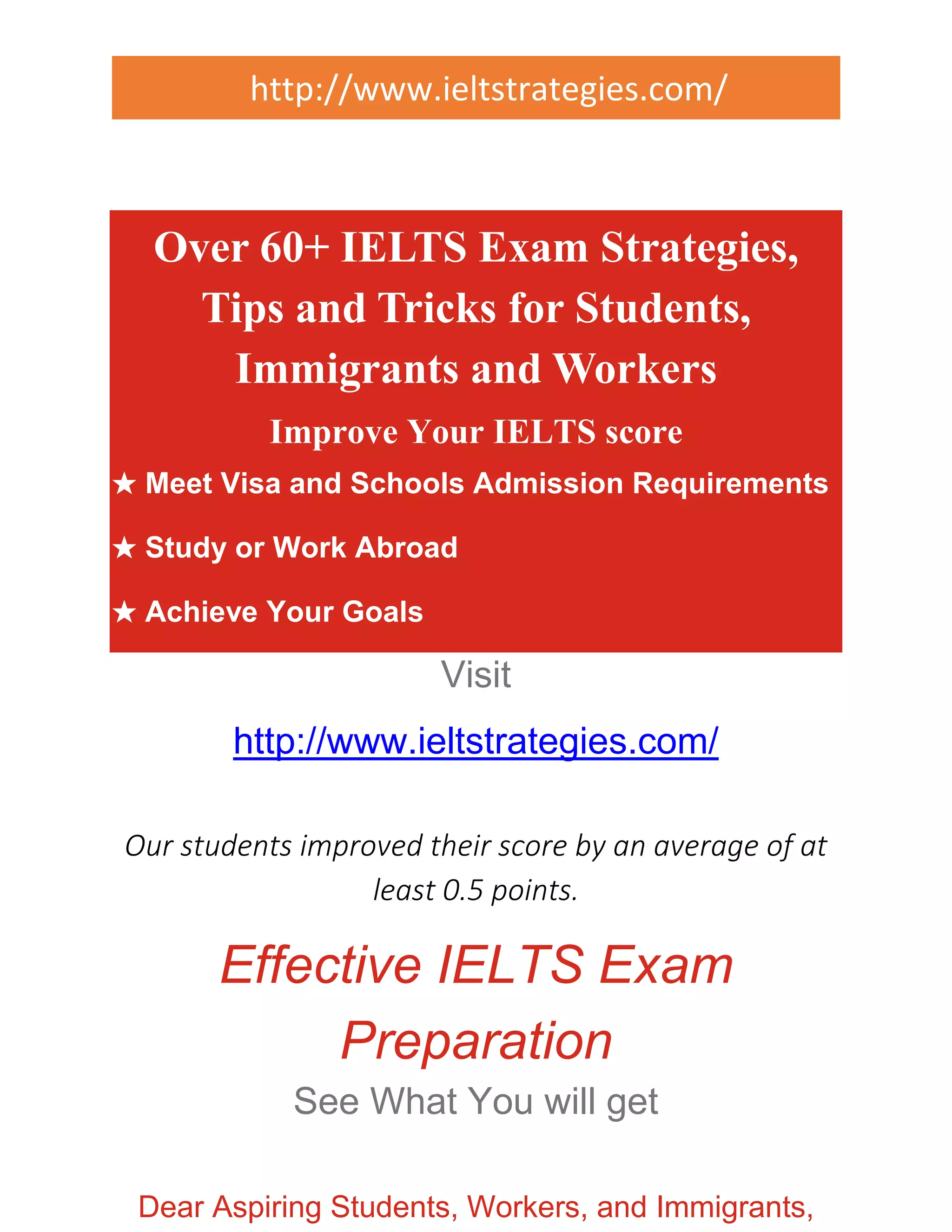 IELTS Strategies, Tips and Tricks | PDF