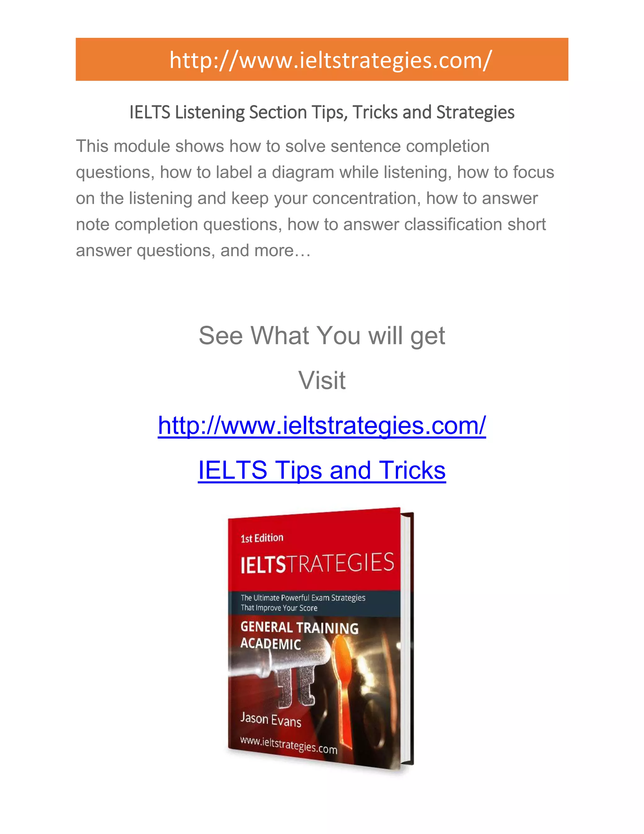 IELTS Strategies, Tips and Tricks | PDF