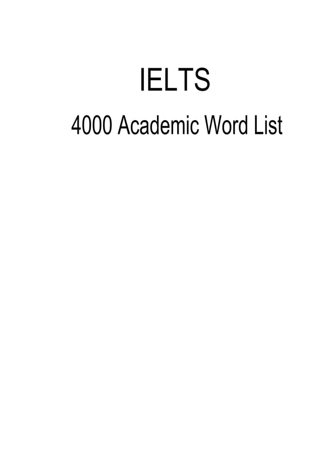 Ielts 4000 Academic Word List PDF
