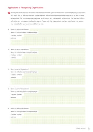 Ielts application form | PDF