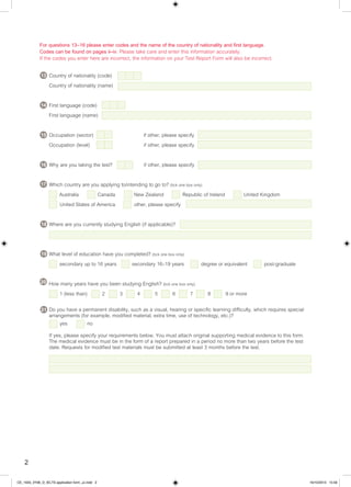 Ielts application form_2014 | PDF