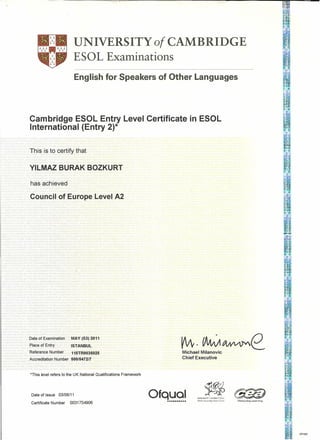 Cambridge Certificate | PDF