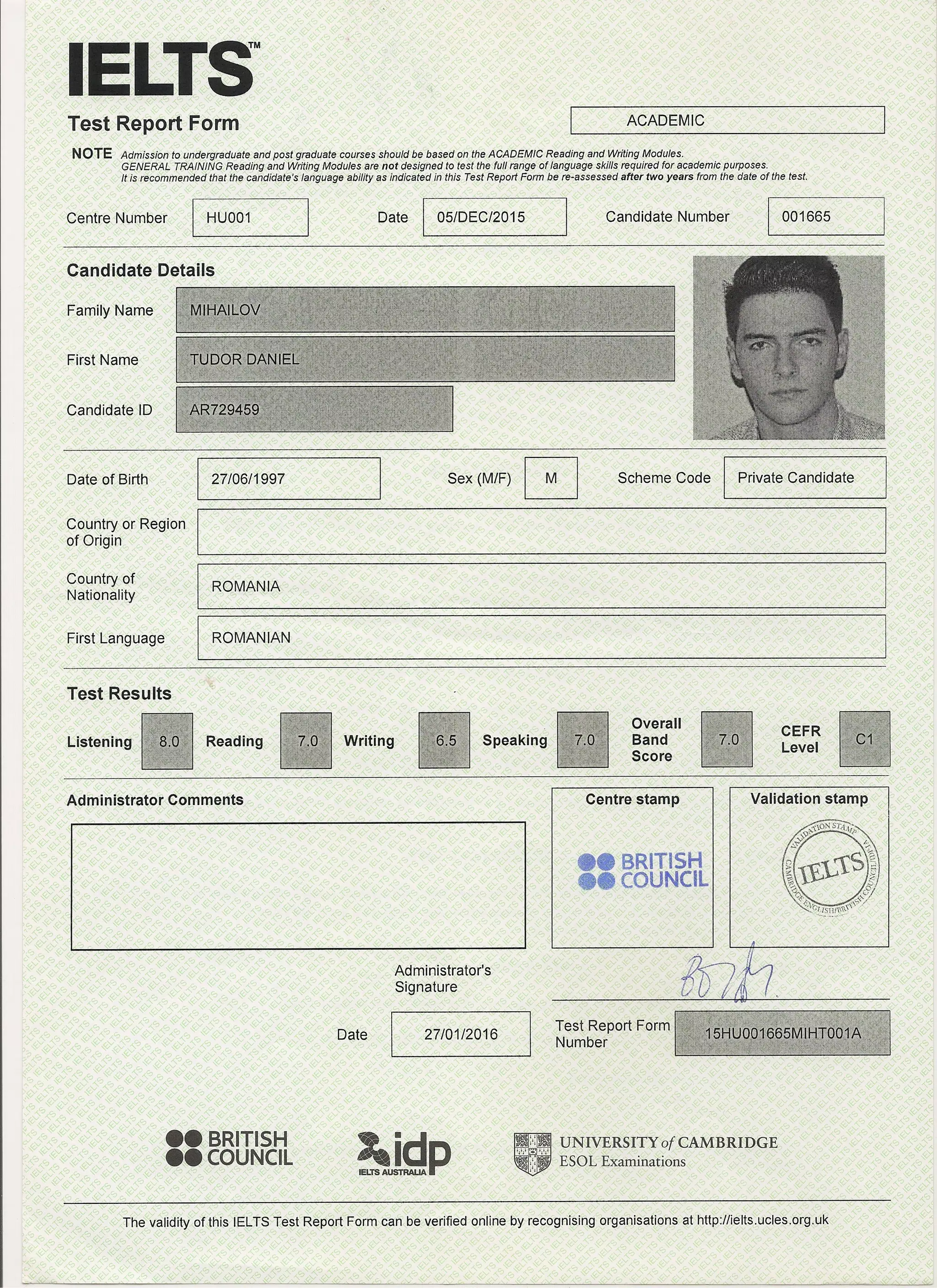 IELTS Certificate | PDF