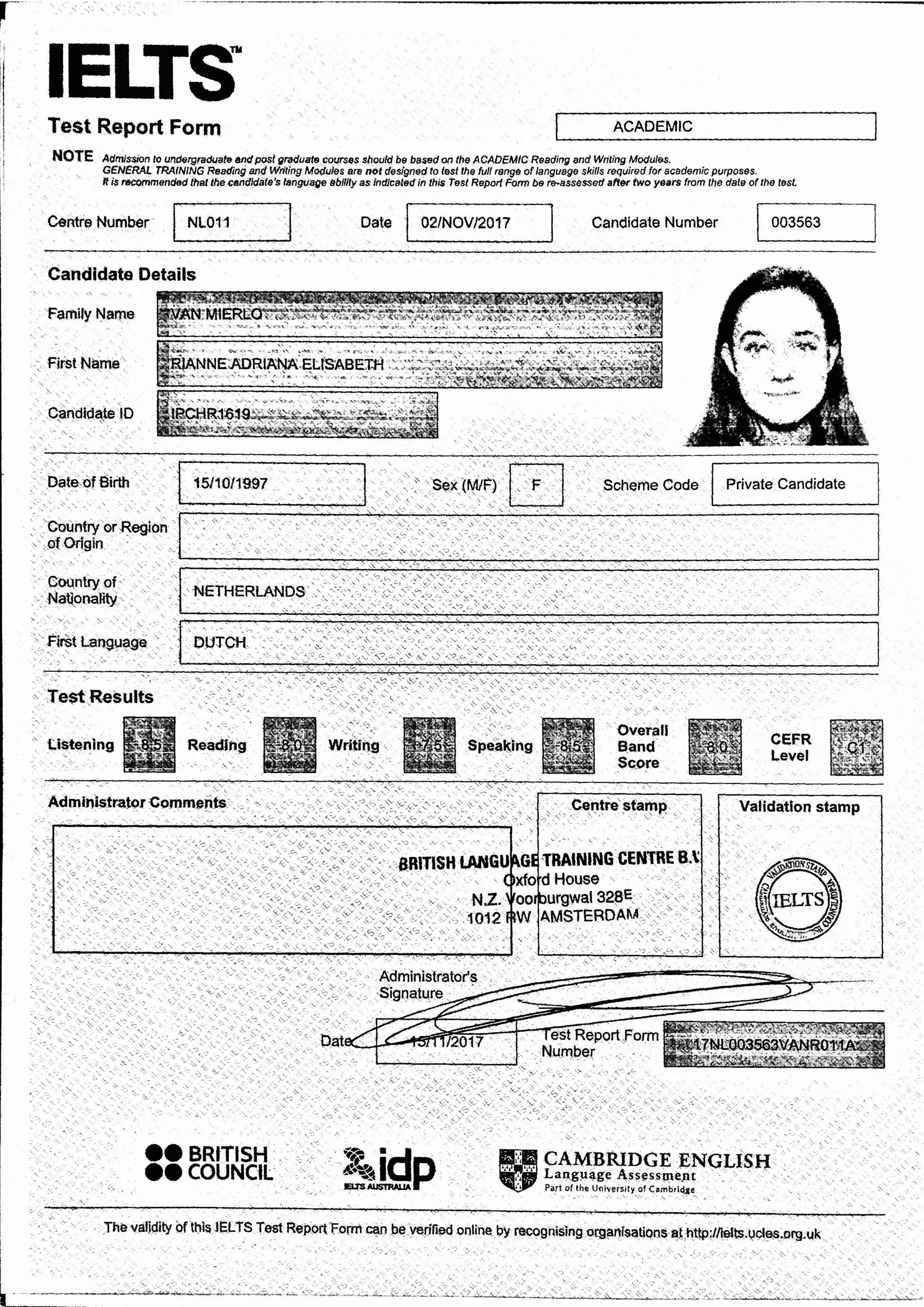 Ielts englishlvl certificate | PDF