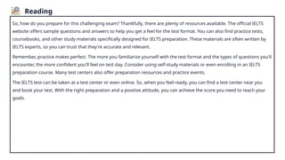 IELTS Exam An Overview.pptx Introduction parts | PPTX