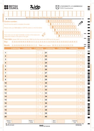 IELTS exam form and answer sheet samples.pdf