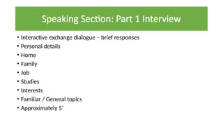 IELTS Exam outline structure for test preparation | PPTX