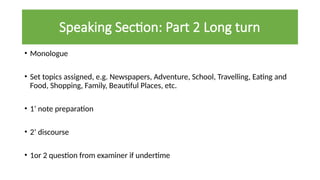 IELTS Exam outline structure for test preparation | PPTX